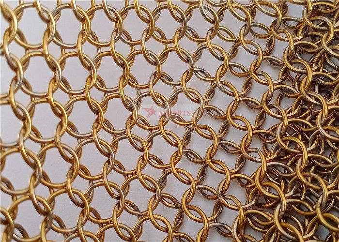 0.8x7mm Stainless Steel Ring Mesh For Night Closures Of Shopping Center