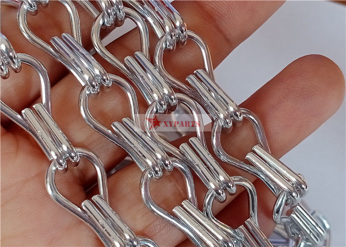 Silver Aluminum Chain Fly Curtains Mesh Screen For Interior And Outdoor ...