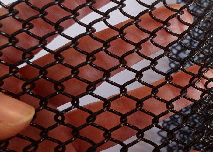 Chain Link Wire Mesh Curtain , Steel Mesh Curtains With Different Tracks