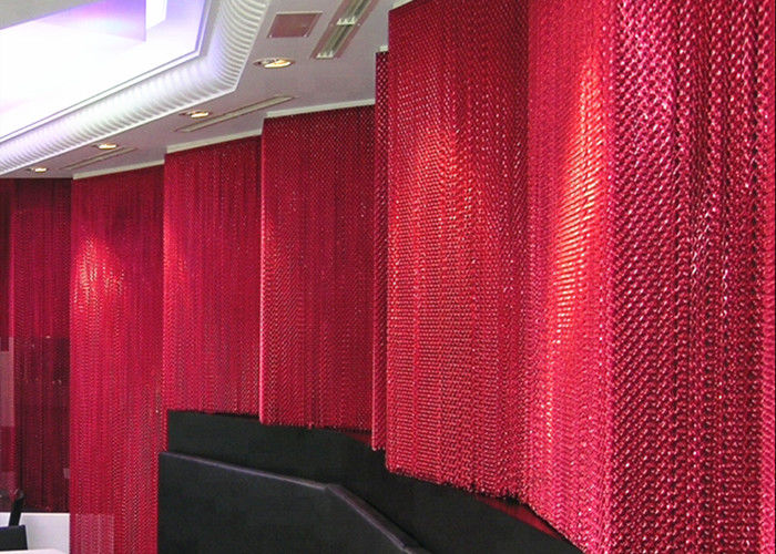 Spacing Divider Colorful Double Hook Metal Mesh Drapery For Shopping Malls