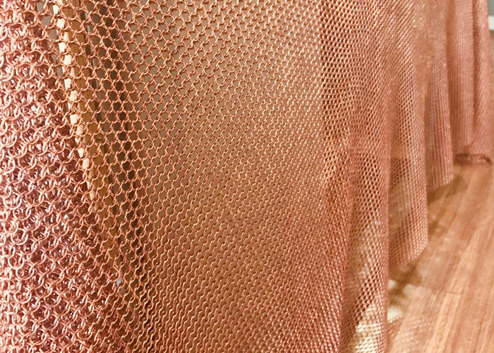 Concert Halls Drapery Copper Ring Mesh Chainmail Type 1mm Dia 8mm Aperture
