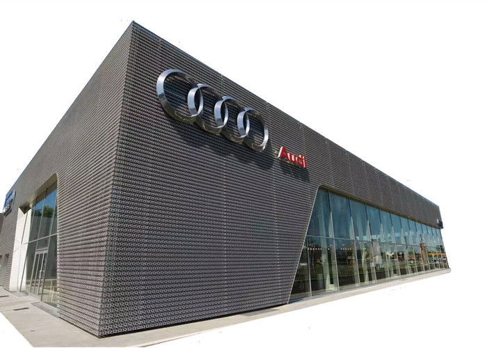 Perforated Metal Screen Facade 26mm X 61mm Hexagonal Hole For 4S Shop ...