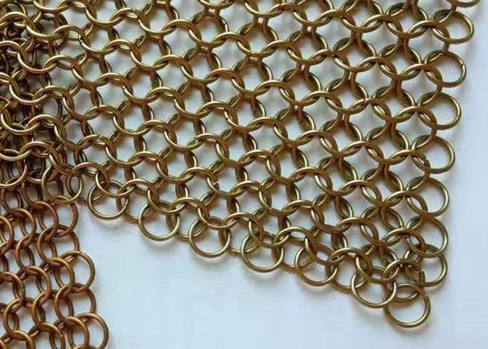 Copper Color Chainmail 1mm Metal Ring Mesh For Interior And Exterior ...