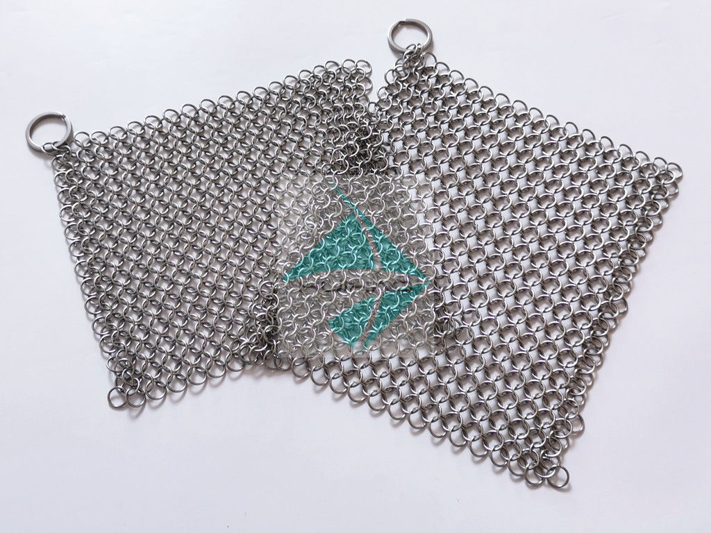 6'' X 8'' Stainless Steel Chainmail Scrubber , SUS316 Material ...