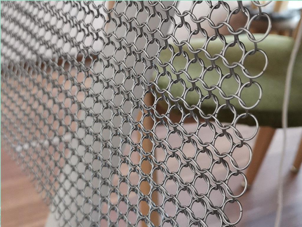 Window Treatment Stainless Steel Ring Mesh Curtains , Metal Chainmail ...