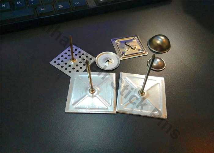 Galvanized Steel Rock Wool Stick Insulation Pins With 50mm Square ...