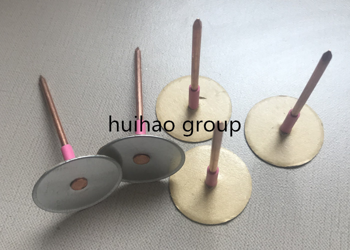 Galvanized Steel Cup Head Weld Pins , 12Ga Insulated anchor Pins With ...