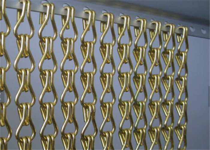 Aluminum Chain Link Mesh Drapery , Chain Link Fly Screen For Space ...