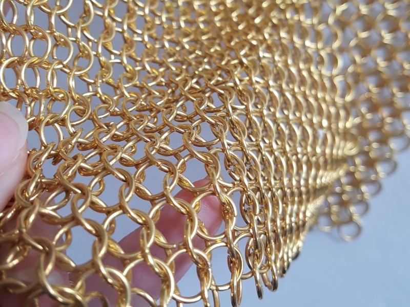 3.8mm To 30mm Metal Ring Mesh Pvd Finished Chainmail Weave Type For Curtain
