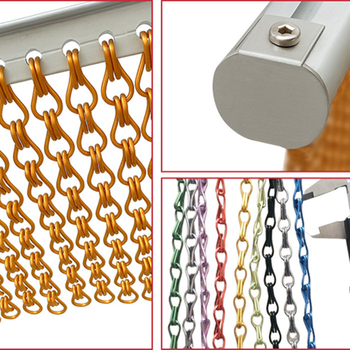 Double Hook Aluminum Chain Link Ceiling Mesh Curtain