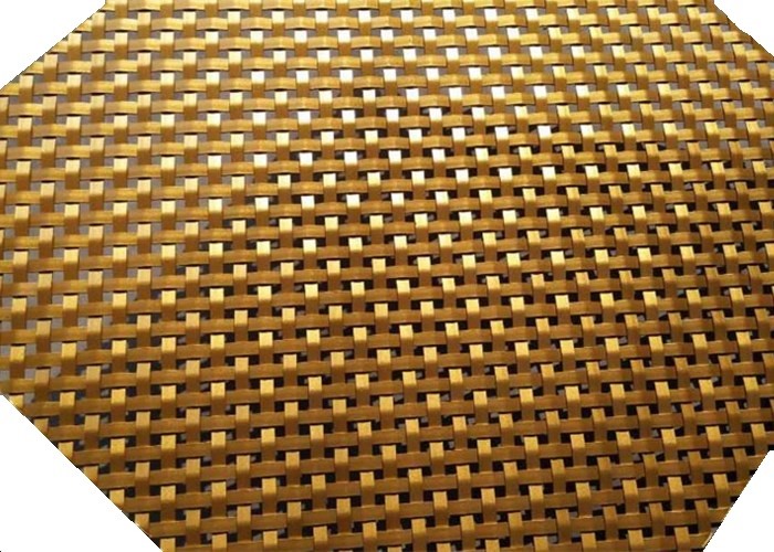 Gold Color Architectural Wire Mesh, Crimped Flat Wire Screen Mesh 6mm ...
