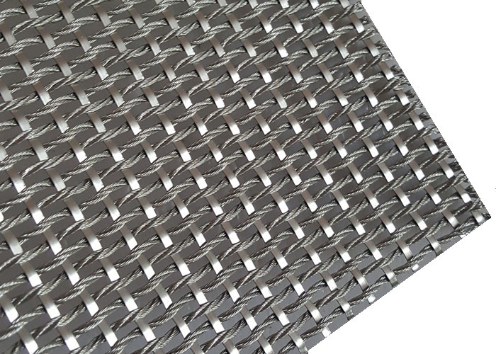 Cable Rod Woven Decorative Wire Mesh , Stainless Steel Architectural ...