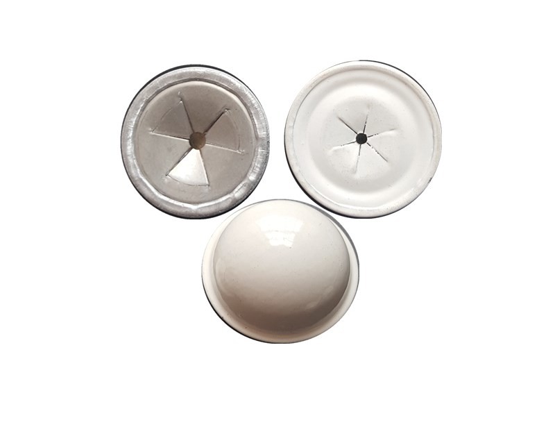Metal Self Locking Domed Caps , White Black Color Dome Cap Washer Cover ...