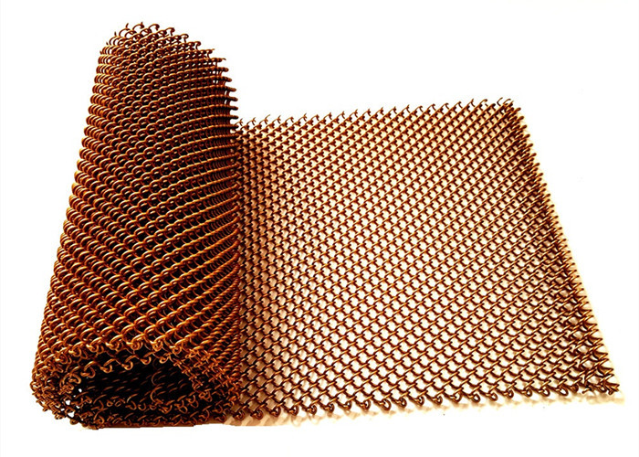 Aluminum Coil Mesh Curtain with Metal Track for Buildings