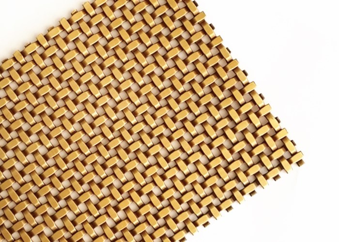 Antique Plated Woven Architectural Metal Mesh Fabric For Elevator Interior