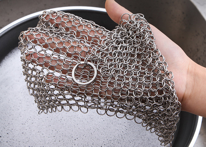 Ss316 Welded Chain Mail Scrubber Kitchen Tools Cleaner