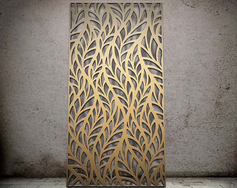 PVDF Finished 2mm Thickness Aluminum Laser Cut Screens Wall Art Mesh Grille