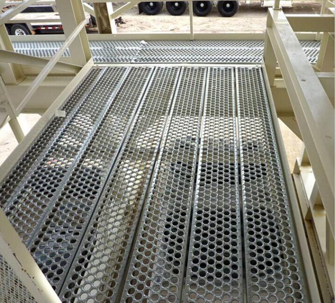 Aluminum Galvanized Steel Grip Strut Grating , Perforated Grating Stair ...