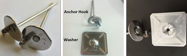 Stainless Steel Lacing Insulation Anchor Pins With 22 mm Metal Dome Caps