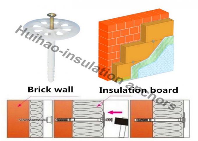 M8X90mm Plastic Insulation Fixing Pins , Insulation Wall plugs
