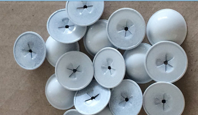 Metal Self Locking Domed Caps , White Black Color Dome Cap Washer Cover ...