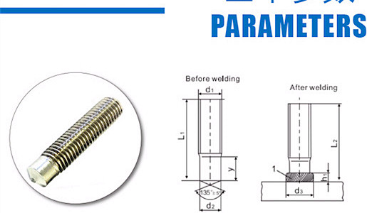 M6-M24 Arc Welding Type Stainless Steel Weld Stud With Full Imperial ...