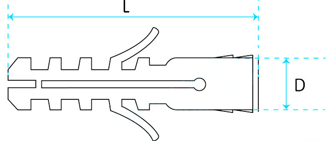 50mm L Plastic Expansion Rubber Plug With Screw For Toilet Installation