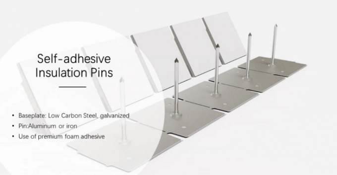 12GA Shipbuildings Galvanized Steel Self Stick Pins Fixing With Dome ...