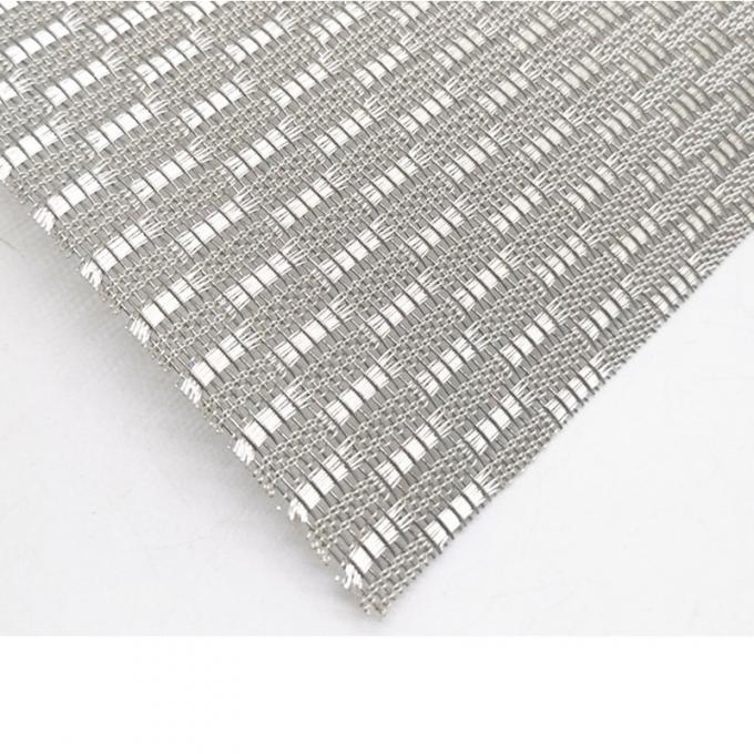 Architectural Decorative Glass Laminated Metal Mesh For Wall Partitioning
