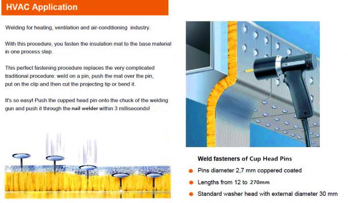 12Gauge 38mm Galvanized Steel HVAC Weld Pins