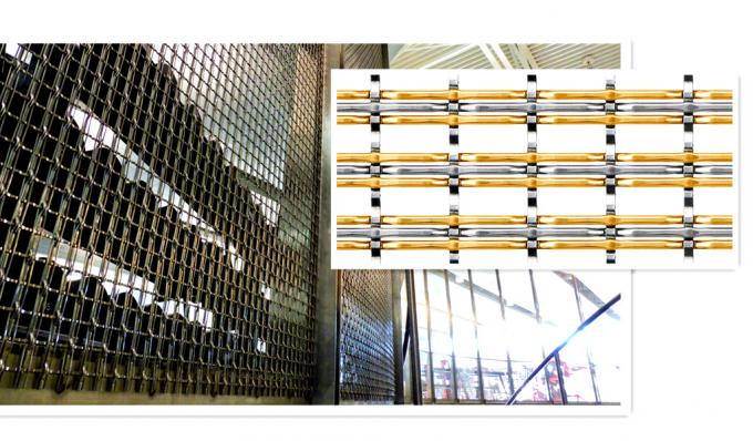 Custom Facade Flexible Weave Metal Screen With Stainless Steel Flat ...