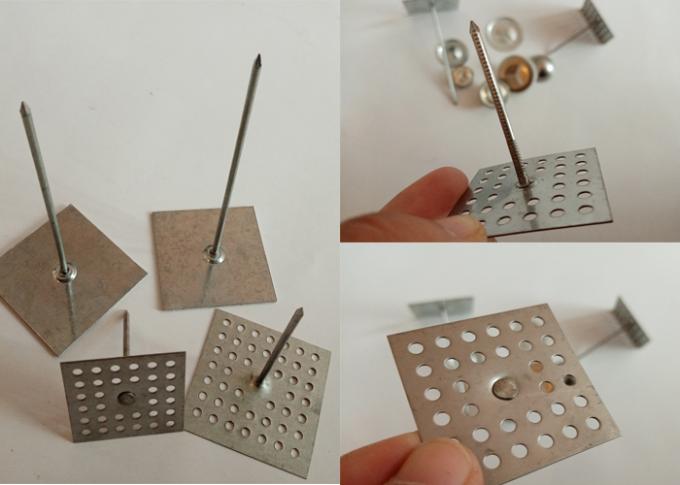 Galvanized Steel 2 Inch Metal Insulation Hangers With Perforated Base