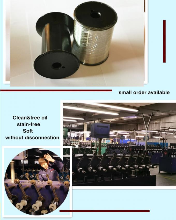 Soft Stainless Fine Steel Wire For Complex Ply Yarn , 1009g Per Spool ...