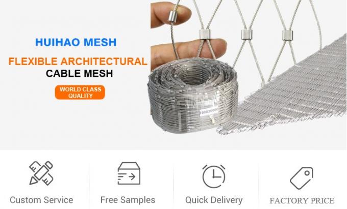 Architectural Fence X Tend Wire Rope Mesh , Flexible Stainless Steel ...