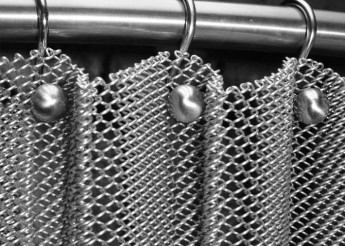 Mesh Aluminum Metal Coil Drapery Wire Fabric For Decorative Shower ...