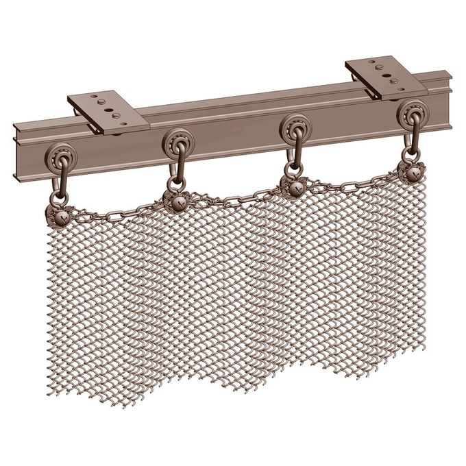 1.2 x 10mm Aluminum Colored Decoraive Metal Coil Drapery For Wire Mesh ...