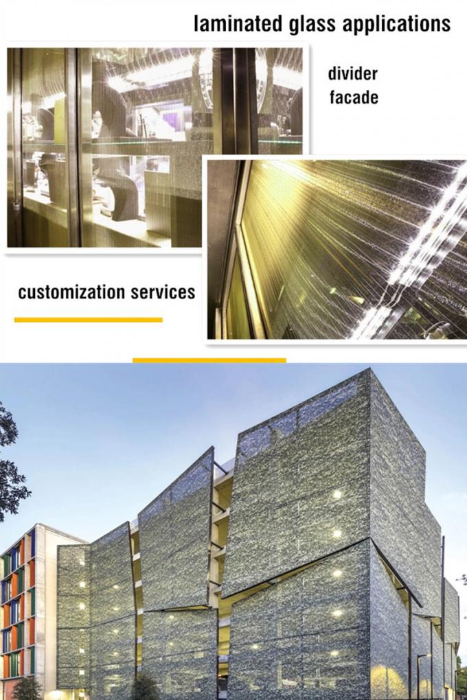 Bronze Copper Wire Mesh Art Laminated Glass shower Screen