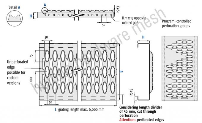 50mm Aluminum Alloy Grip Strut Grating Platforms