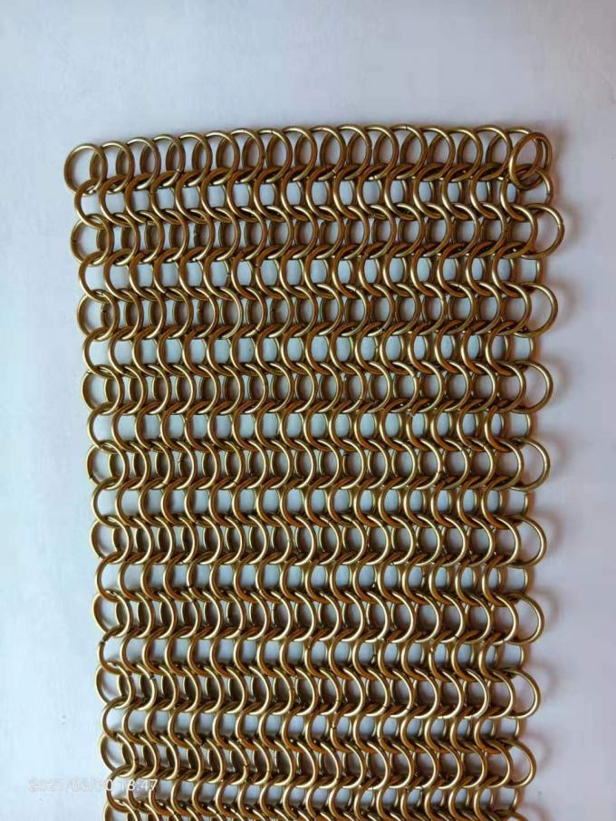 Copper Color Chainmail 1mm Metal Ring Mesh For Interior And Exterior ...