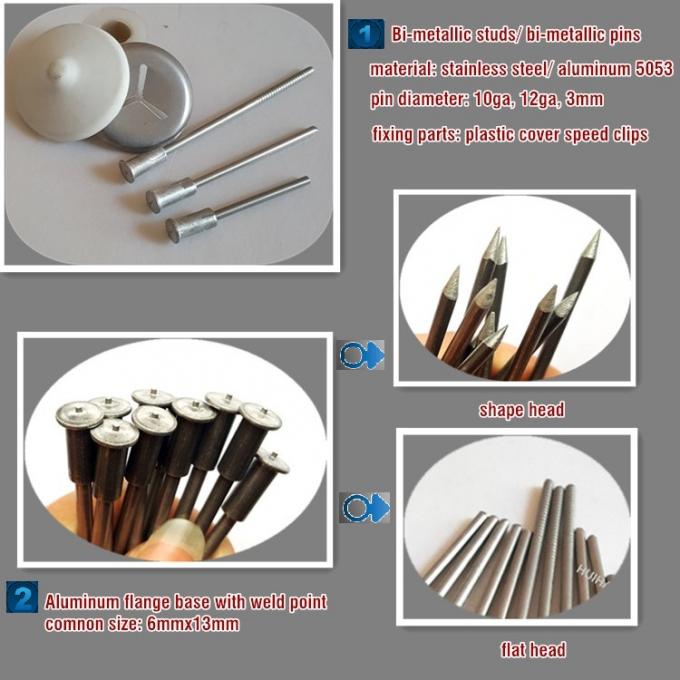 Aluminum Base Bimetallic Insulation Stud Welding Pins With Self Locking ...