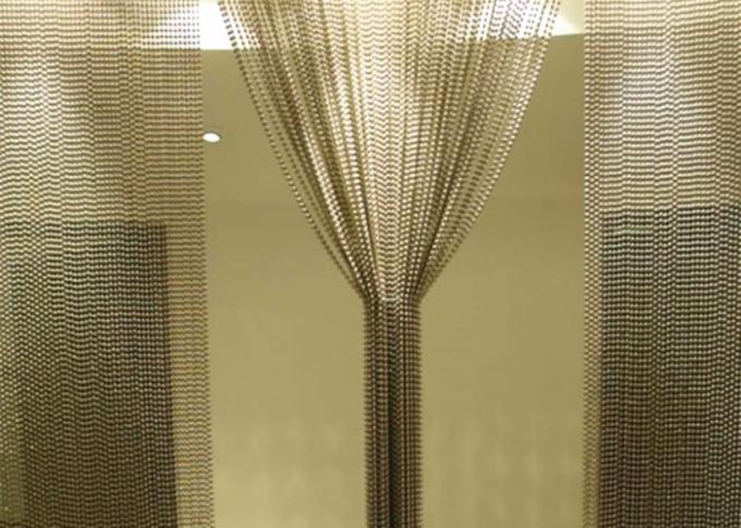 Decorative Metal Bead Ball Mesh Drapery Divider Curtain With Colored