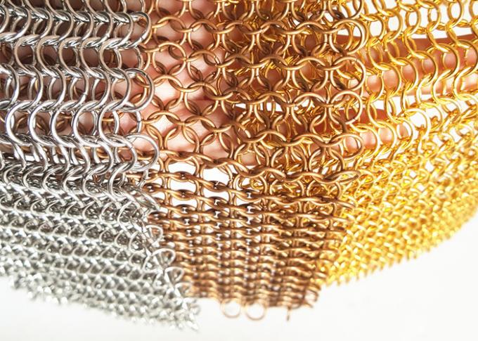 Chain Braided Metal Ring Mesh Curtain With 10MM Aperture For Interior ...